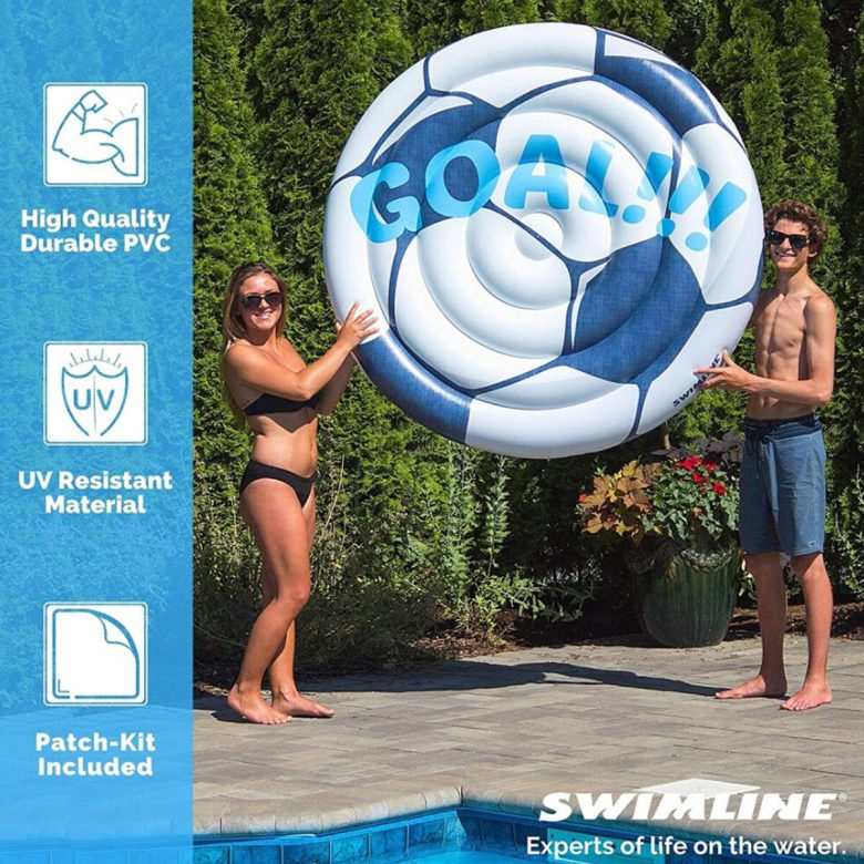90531 Soccer Ball Inflatable Pool Float Lake Water Raft Swimline ...