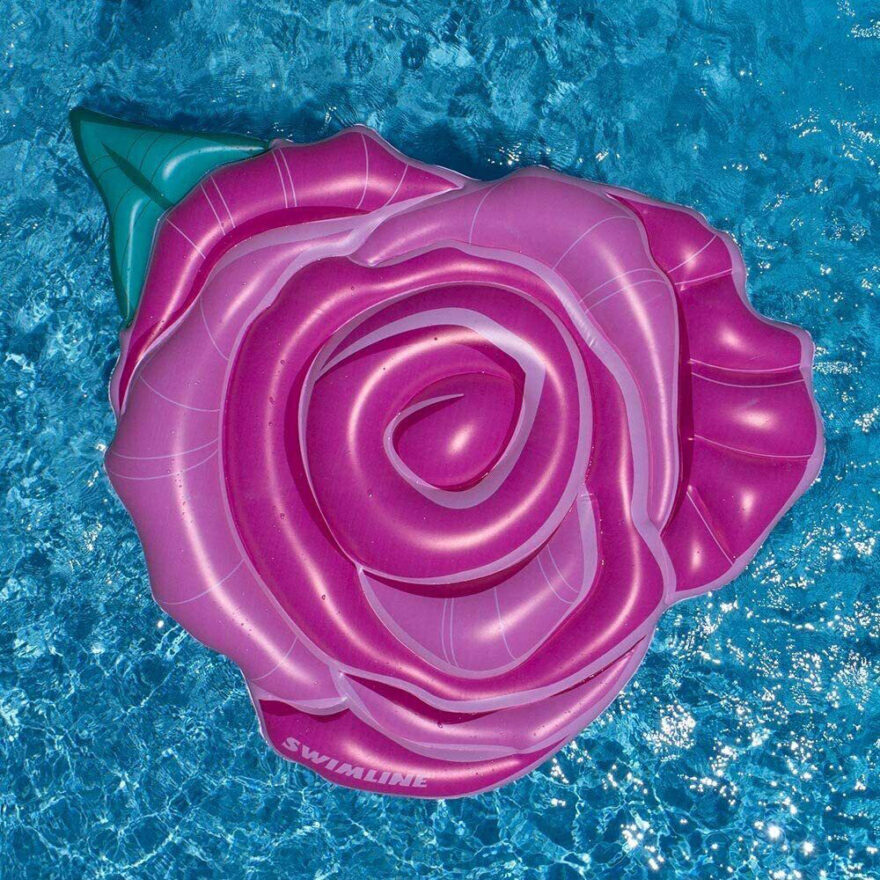 90514 Swimline Rose Flower Island Swimming Pool Inflatable Raft ...